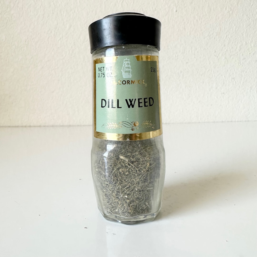 Vintage DILL WEED Mccormick Glass Spice Jars - Mccormick Spice Bottles ...