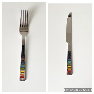 Fiesta CELEBRATION Stainless Steel Flatware 34 Piece Set, Vintage ...