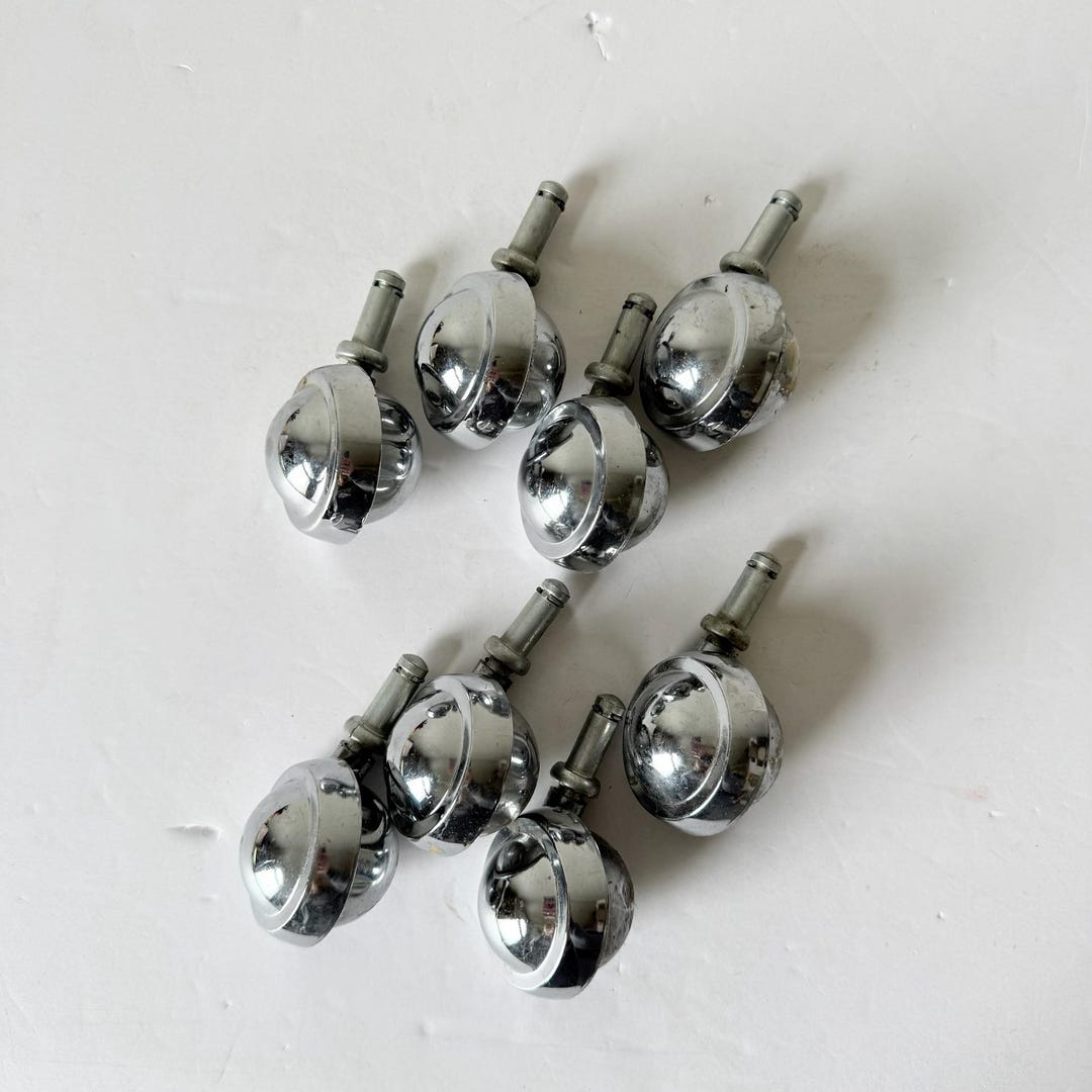 Vintage SHEPHERD Chrome Furniture Casters - Retro Swivel Ball Chair ...