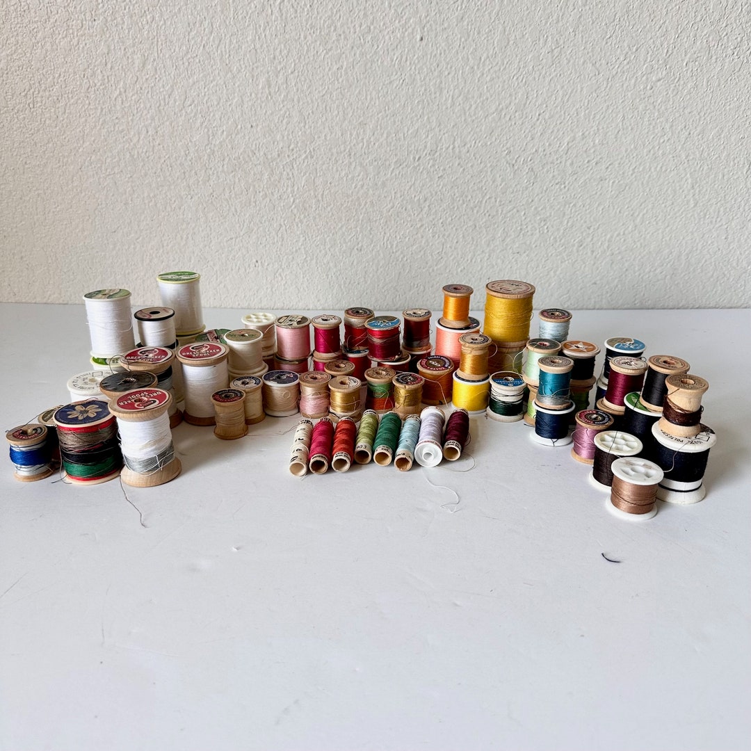 60+ Vintage Wooden Thread Spools Craft Decor, Vintage Wood Sewing ...