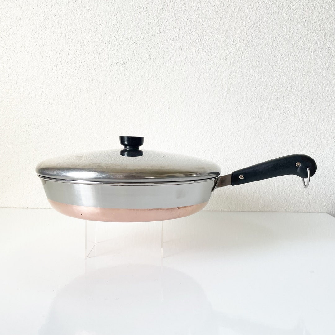Vintage Pre-1968 12" Revere Ware Copper Bottom Skillet, Rome, NY Patent ...