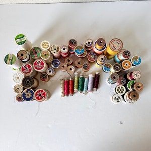 60+ Vintage Wooden Thread Spools Craft Decor, Vintage Wood Sewing ...