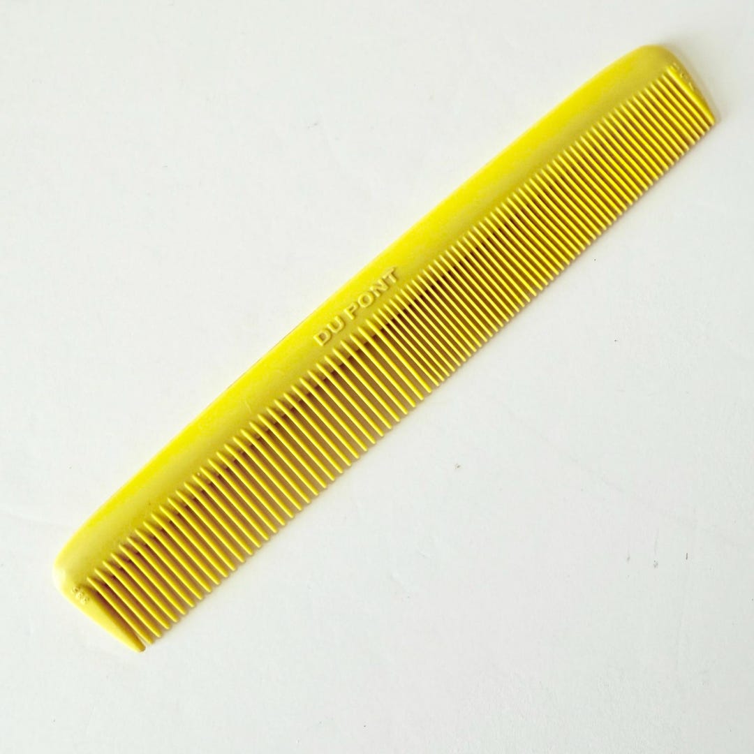 Vintage Dupont Unbreakable Yellow Comb 7", Dupont Plastic Hair Comb ...