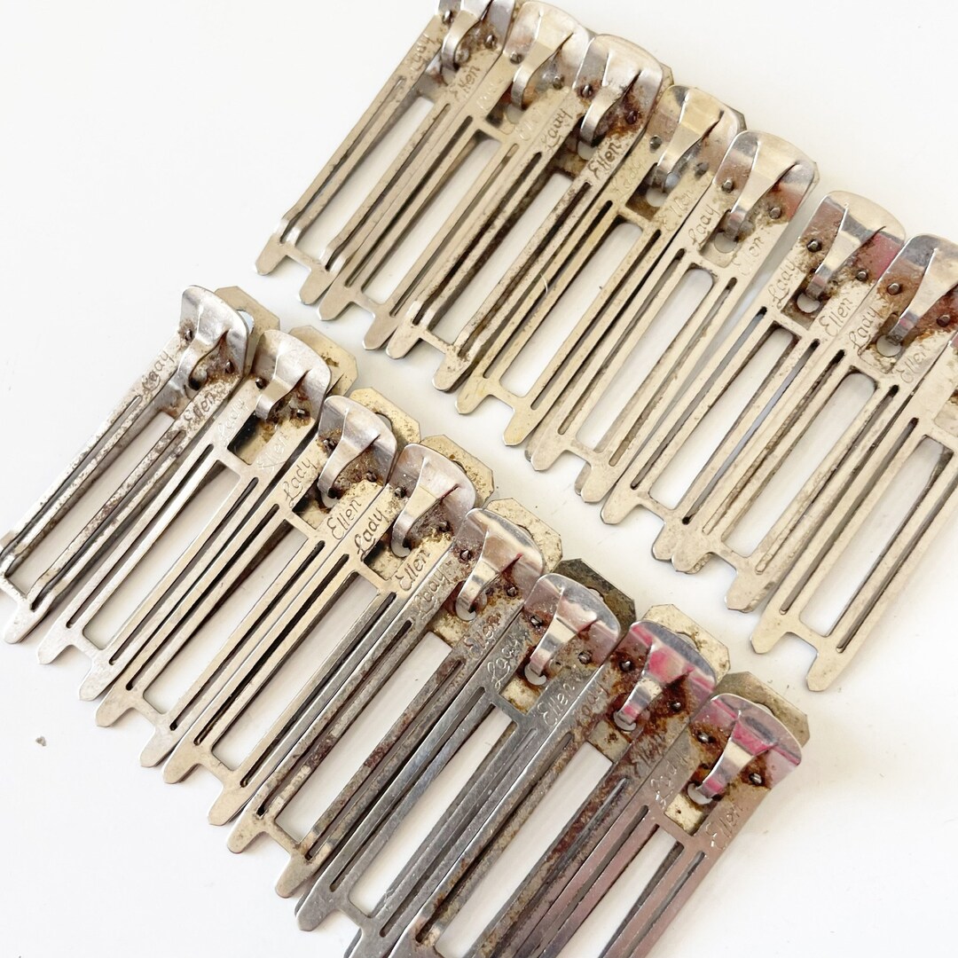 16 - Vintage 50s Lady Ellen Pointed Pin Curl Clips - Finger Wave ...