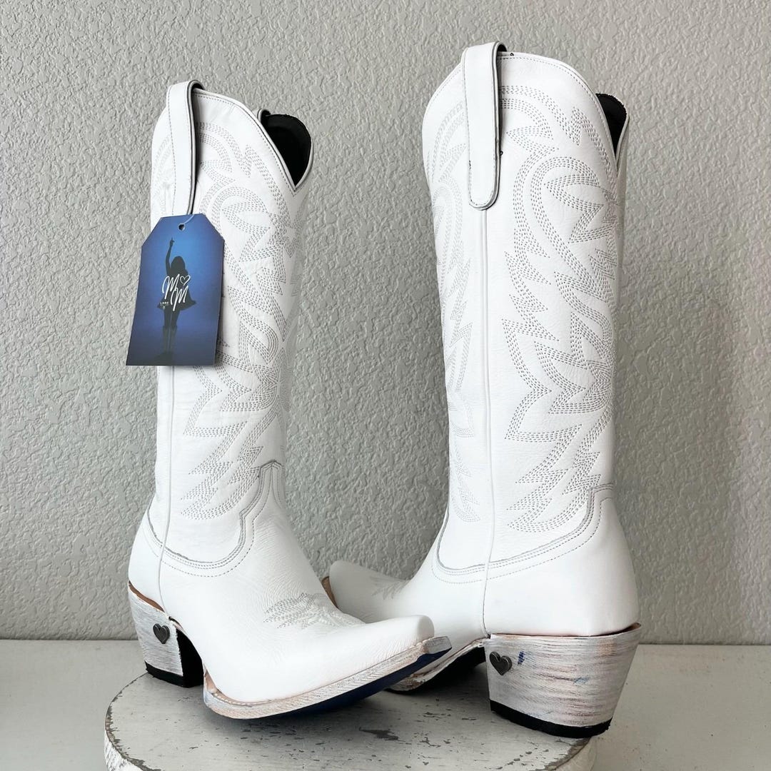Lane MEGAN MORONEY Smokeshow Cowboy Boots Womens Size 9.5 White Western ...