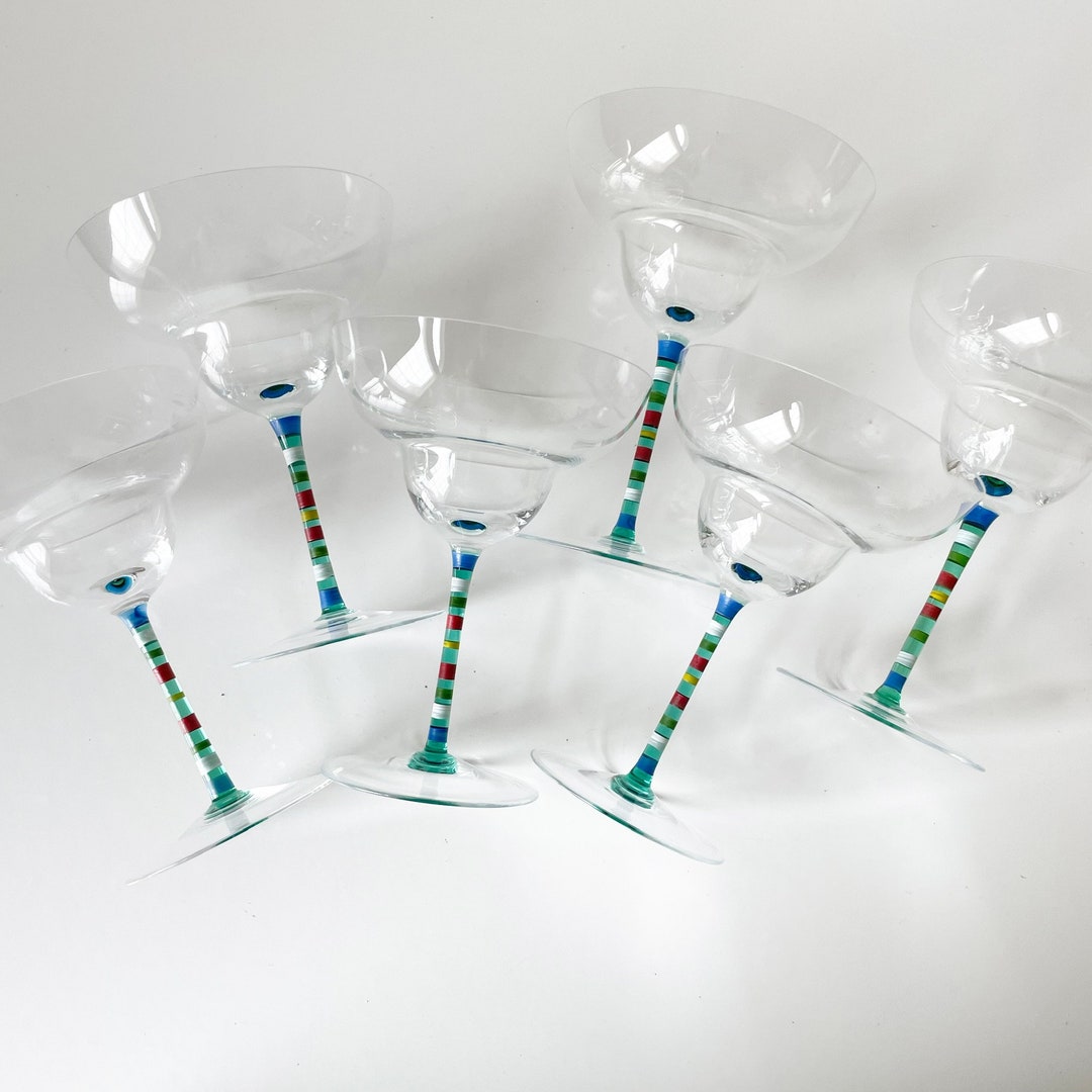 6 Crate & Barrel CAPRICE Margarita Glasses Tall Fiesta - Etsy