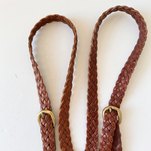 Vintage Brown Leather Suspenders Catherine Dial Easle… - Gem