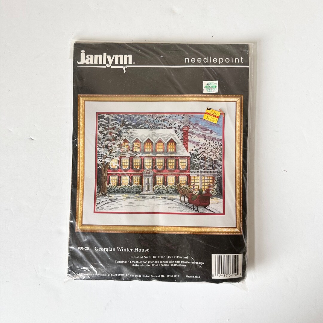 Vintage Janlynn Needlepoint 18 X 14, 90s Advanced Needleart Georgian ...
