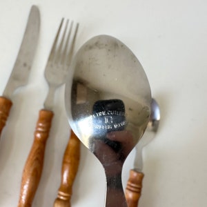 5 Piece Vintage Lifetime Cutlery Wooden Handled Stainless Steel ...