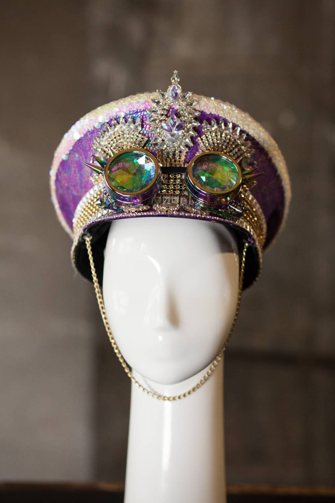 Purple Snakeskin Captain Hat - Etsy