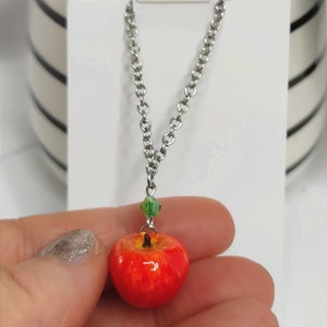 Apple Pendant Necklace/apple Charm Necklace/apple Jewelry/fruit ...