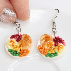 Thanksgiving Dinner Plate Earrings: Handmade Thanksgiving Jewelry - Etsy