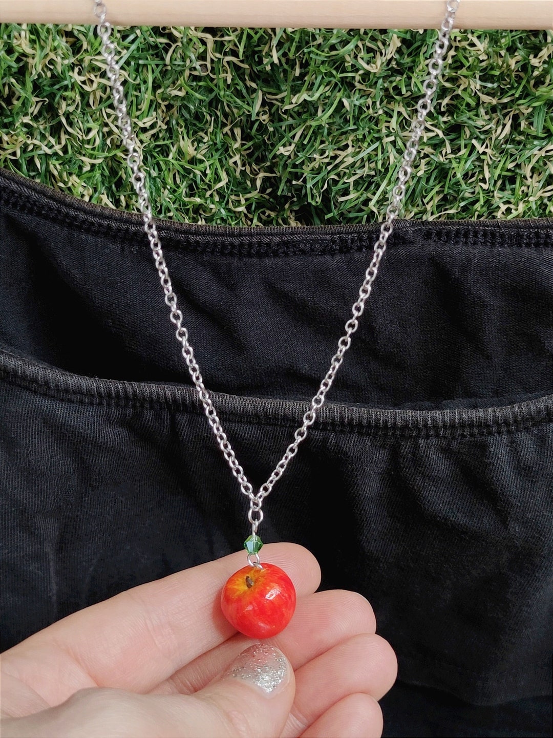 Apple Pendant Necklace/apple Charm Necklace/apple Jewelry/fruit Pendant ...