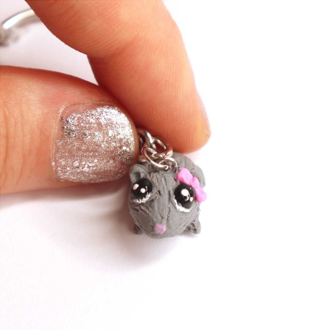 Sad Hamster Keychain: Handmade Polymer Clay Meme Gift - Etsy