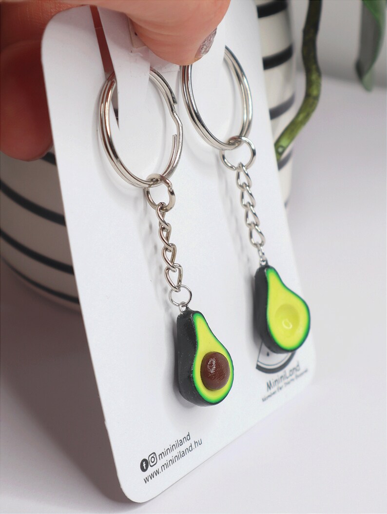 Avocado Friendship Keychain Set: Handmade Avocado BFF Gift - Etsy