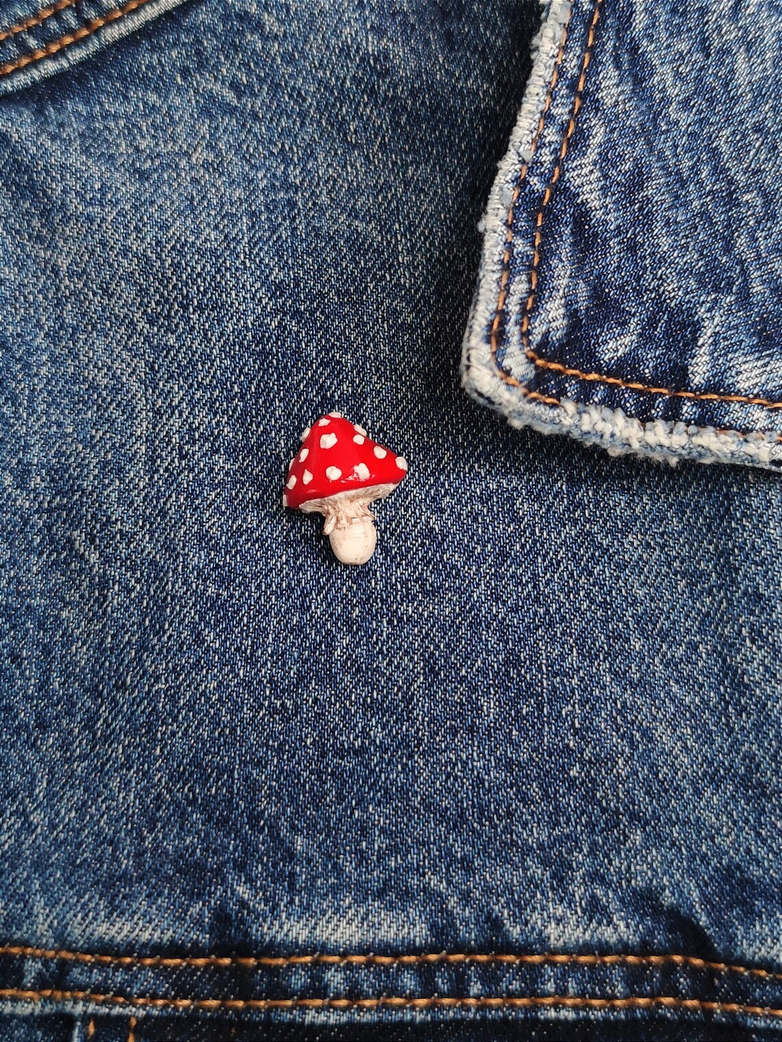 Mushroom Pin: Handmade Cottagecore Toadstool Brooch - Etsy