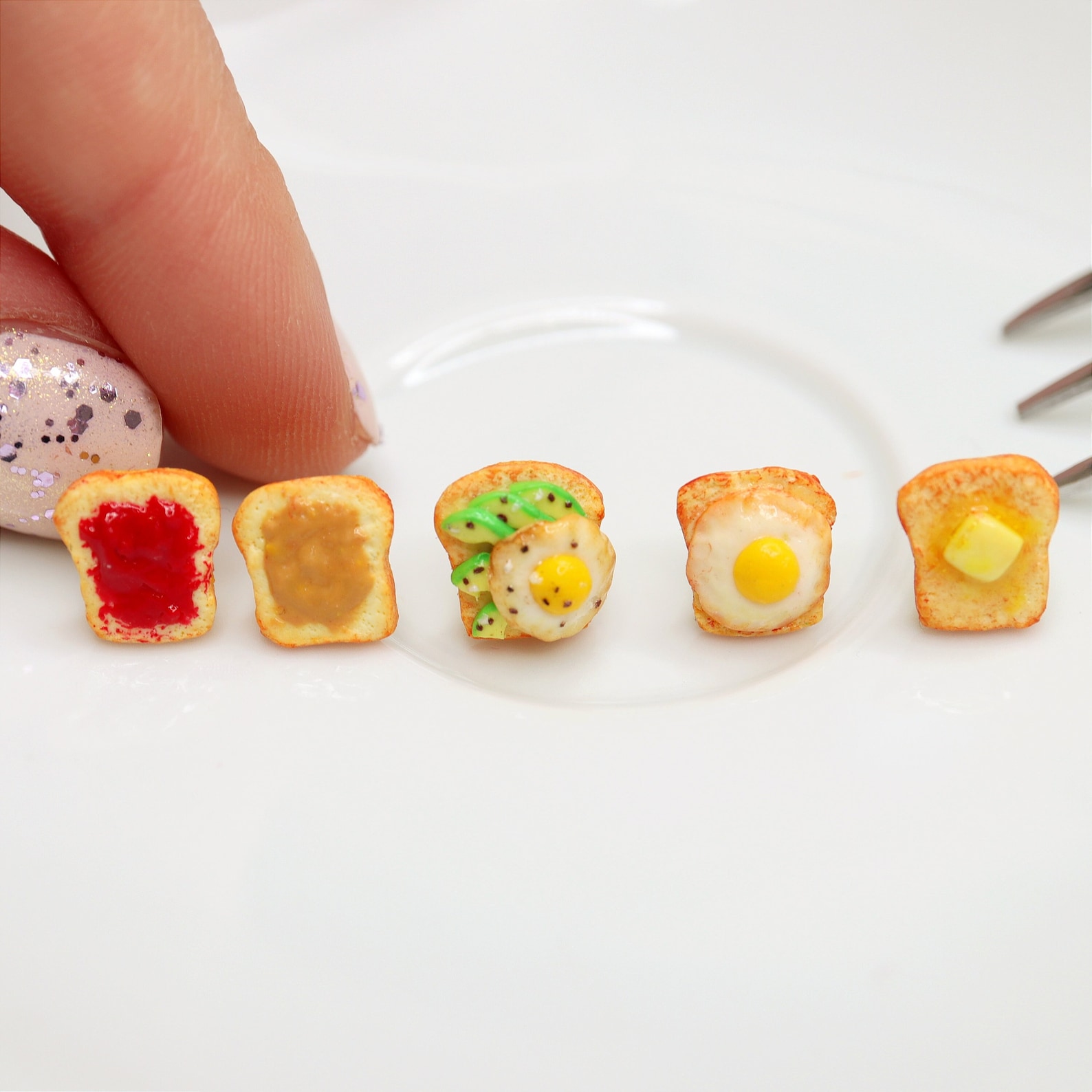 Breakfast Toast Earrings: Handmade Butter, Jam, Avocado and Egg Toast ...