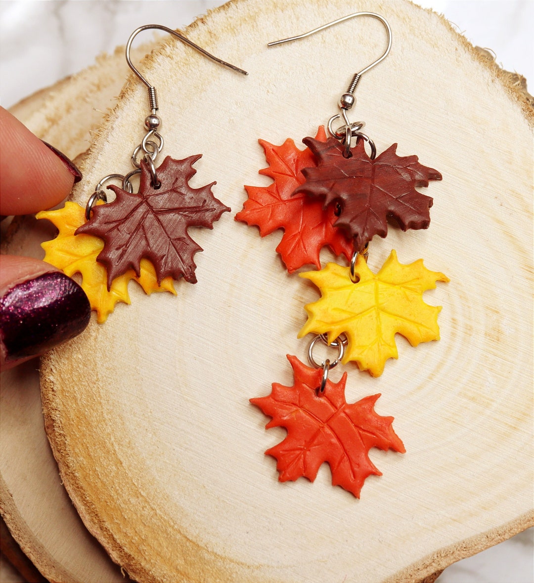 Maple Leaf Earrings/mismatched Earrings/maple Earrings/ Autumn Leaf ...