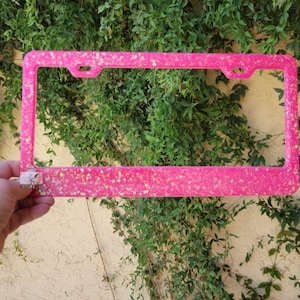 Light Pink Glittered License Plate Frame - Custom Car Accessories for ...