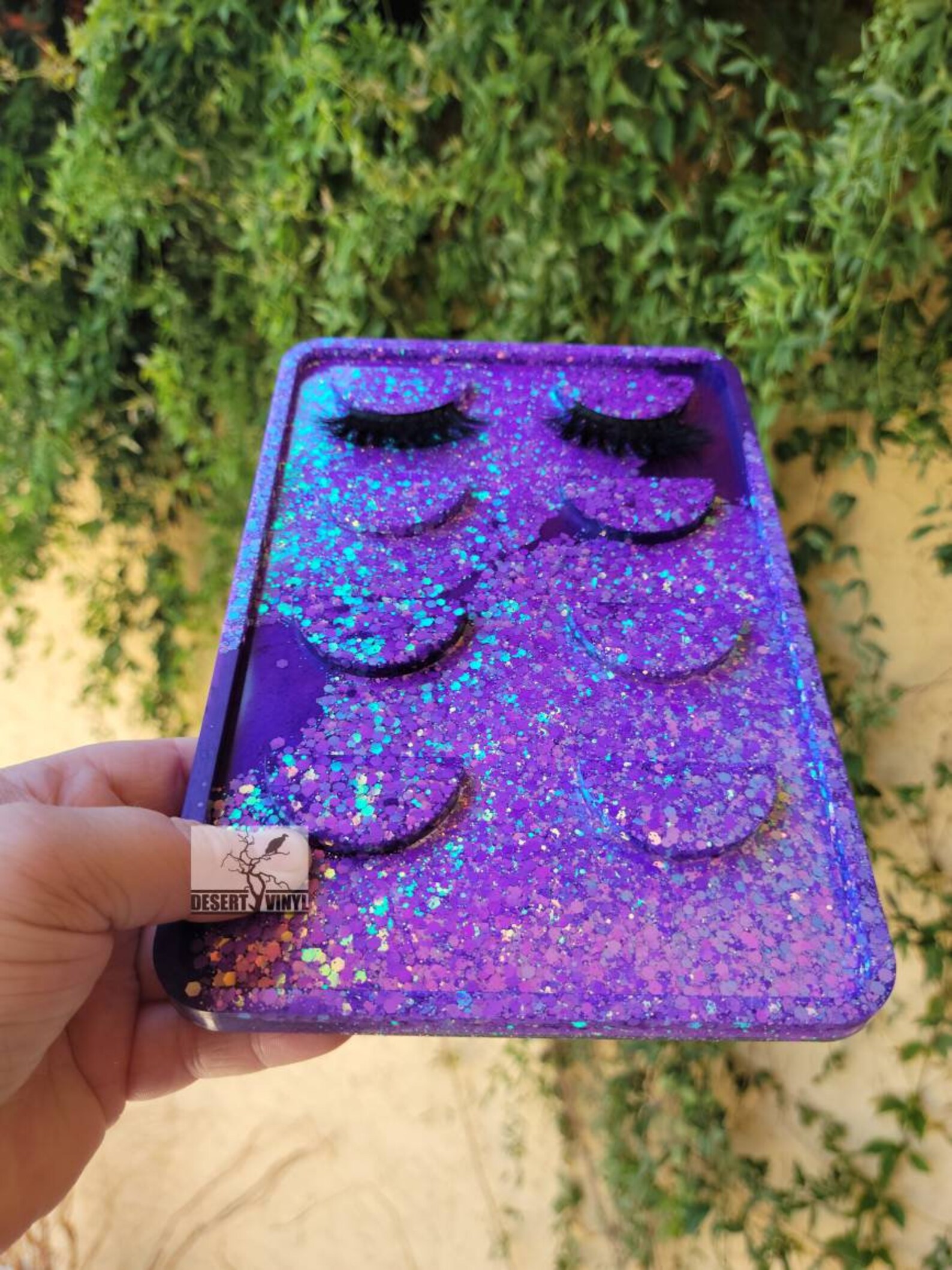 Purple Colorshift Glittered Eyelashes Case. Case to Store Eyelashes ...
