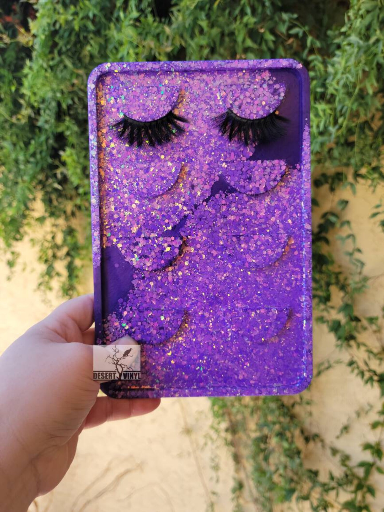 Purple Colorshift Glittered Eyelashes Case. Case to Store Eyelashes ...
