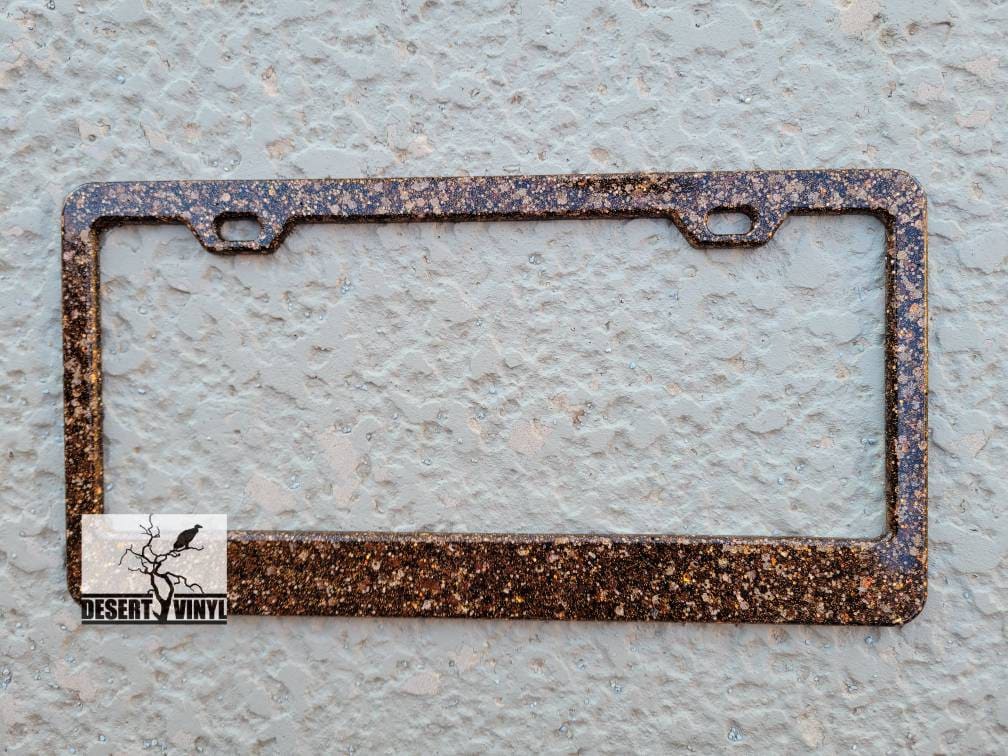 Bronze Copper Glittered Custom License Plate Frame - Cute Car ...