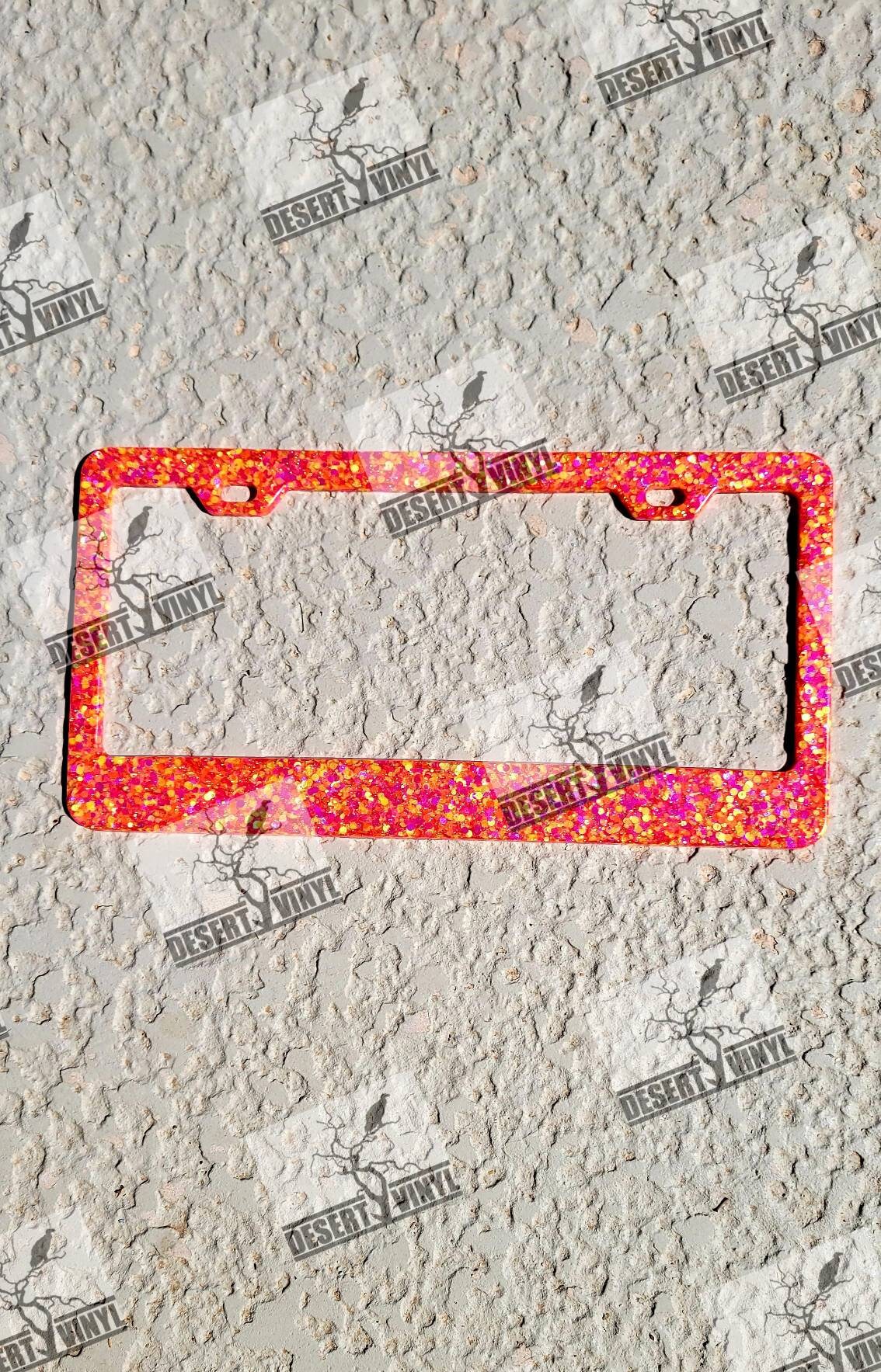 Multi Colored Glittered License Plate Frame Custom License - Etsy UK
