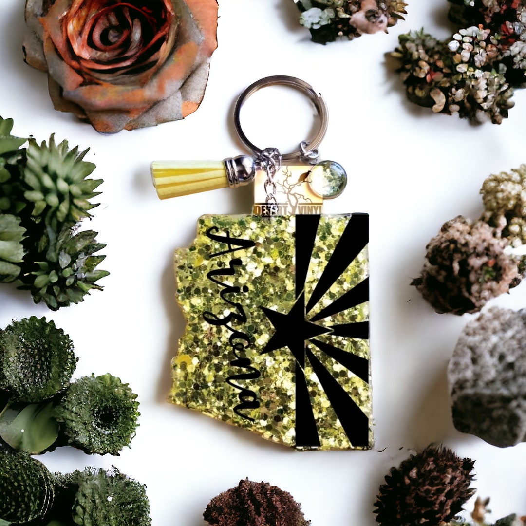 Arizona State keychain. acrylic keychain. cute key holder. colorful ...