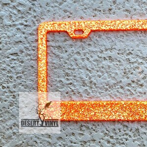 Bright Orange Glittered License Plate Frame| Custom License Plate Frame ...