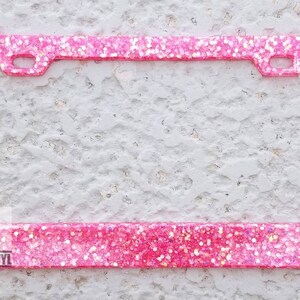 Bright Pink Glittered License Plate Frame| Custom License Plate Frame ...