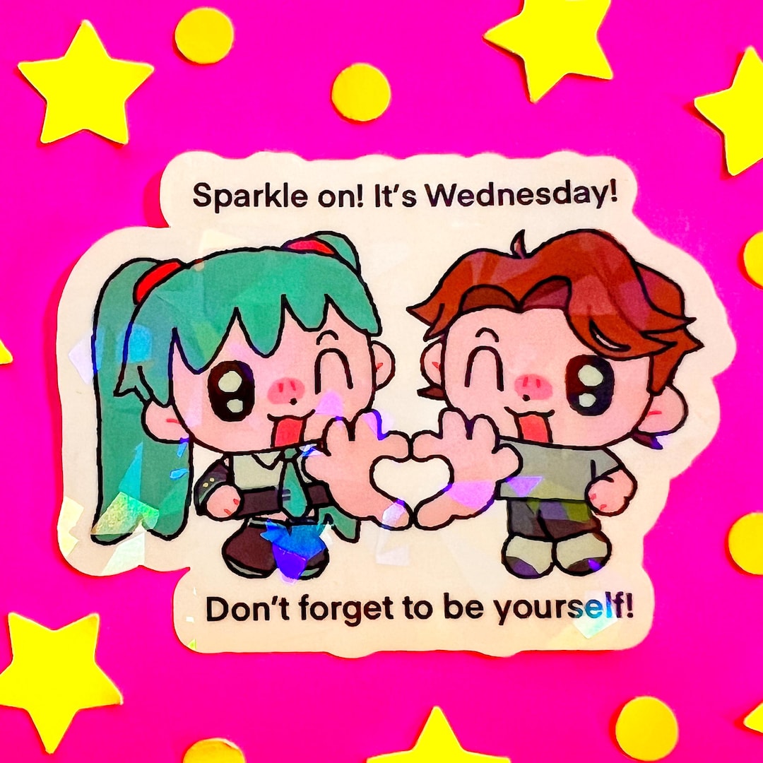 Hatsune Miku and Jerma 985 Wednesday Sticker - Etsy