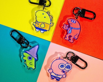 Smiling Friends HQ Shaker Charm House Cartoon Critters Acrylic Keychain ...