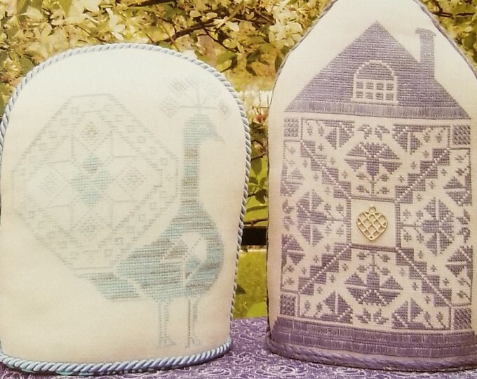 Quaker Peacock and House, by the Workbasket - Etsy