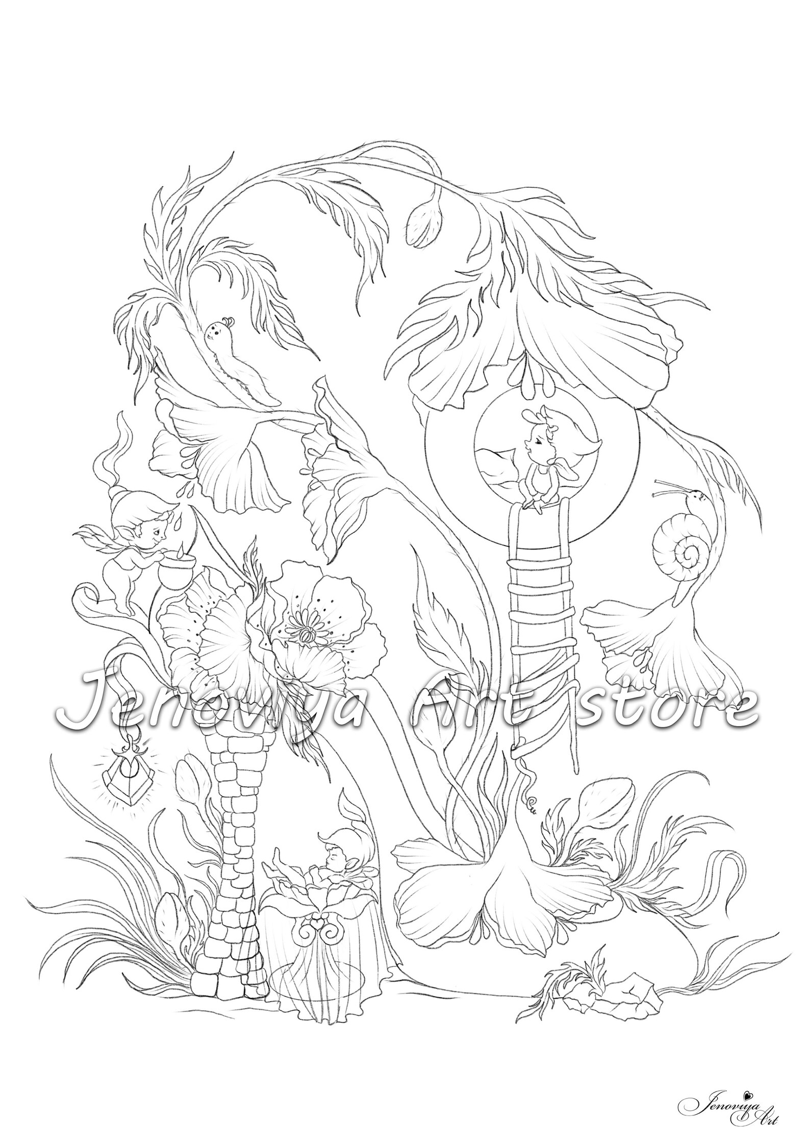 Magical Morning Colouring Page Printable Coloring Sheet Adult - Etsy