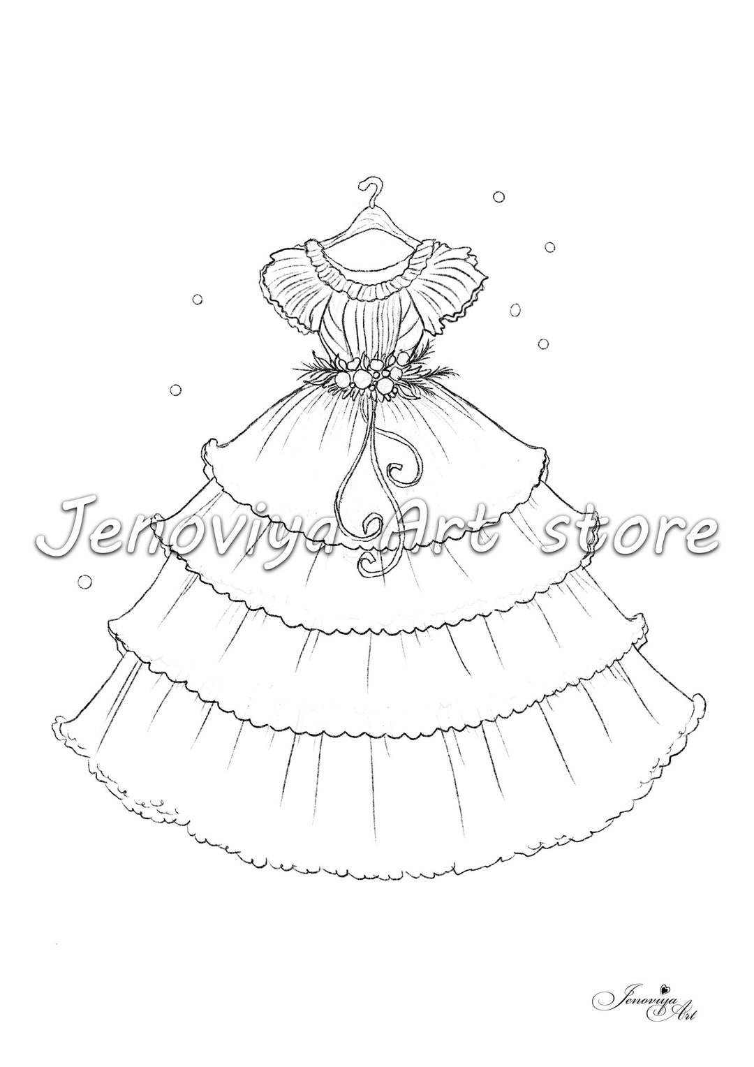 Christmas Dress Coloring, Miss New Year Coloring, Adult Coloring Pages ...