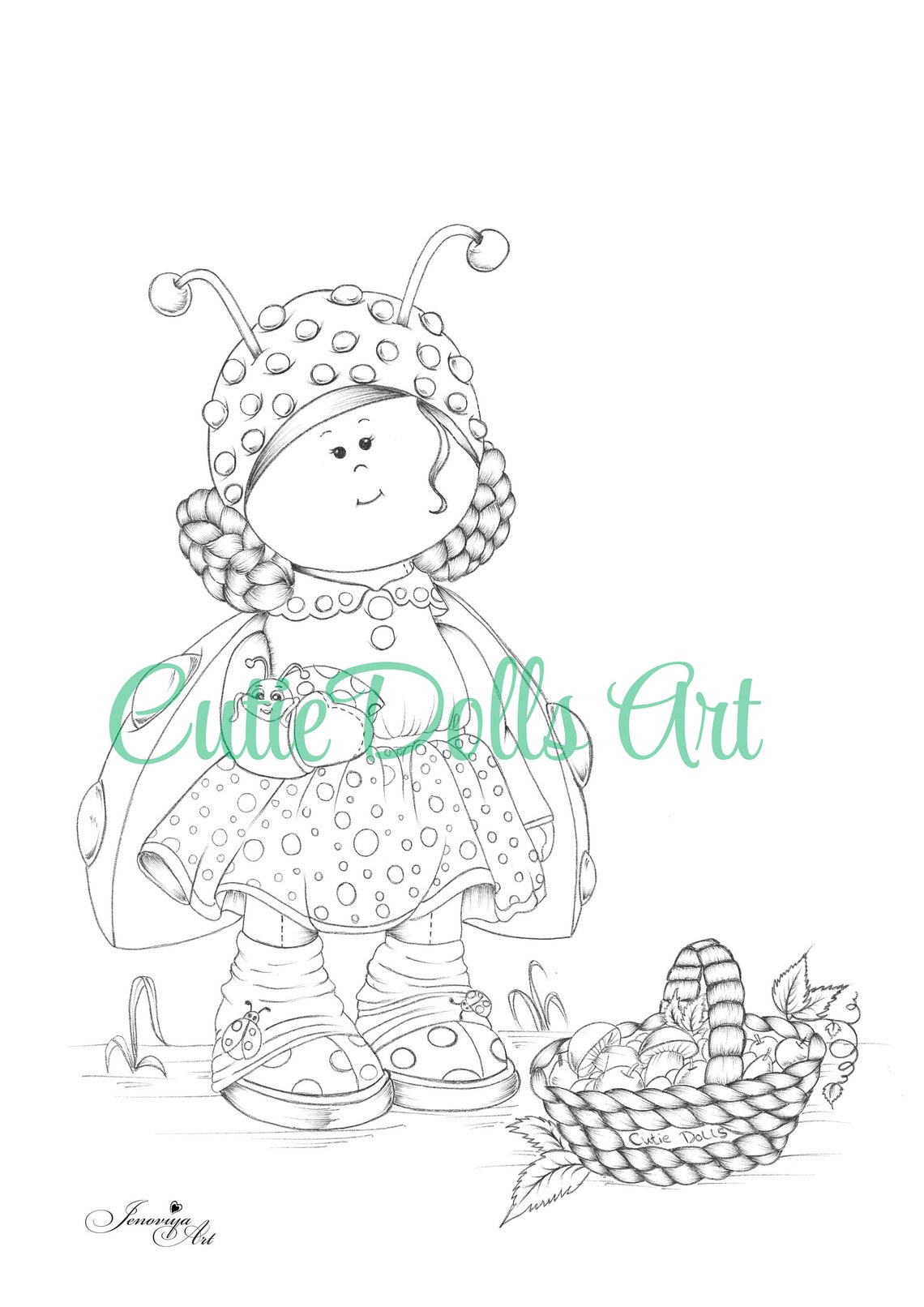 Ladybug Coloring Spring Coloringflower Coloringadult | Etsy