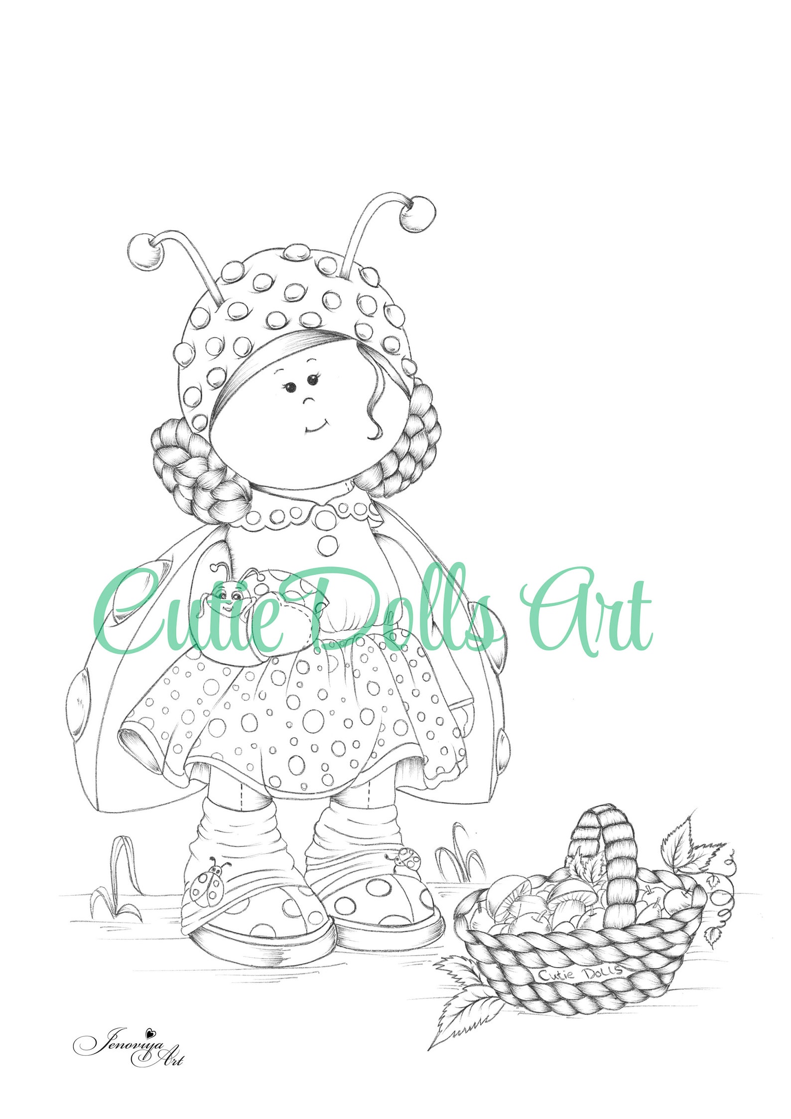 Ladybug Coloring Spring Coloringflower Coloringadult | Etsy