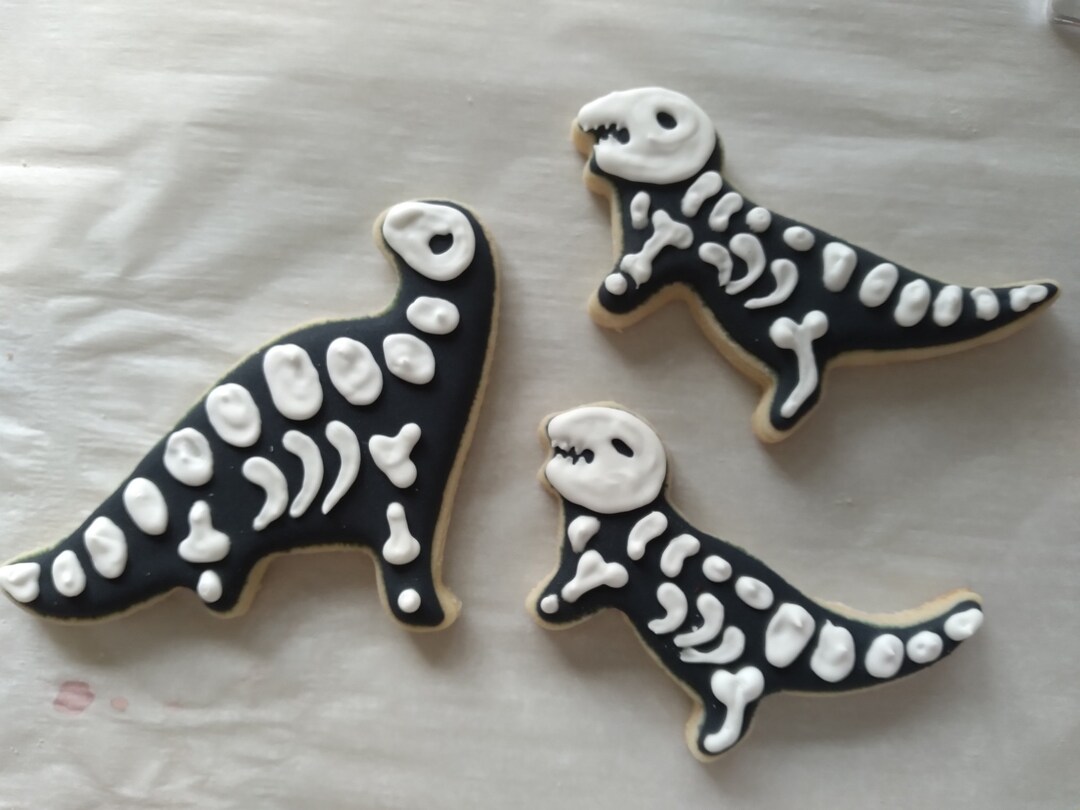 12 Dino Skeleton/ Fossil Cookies - Etsy