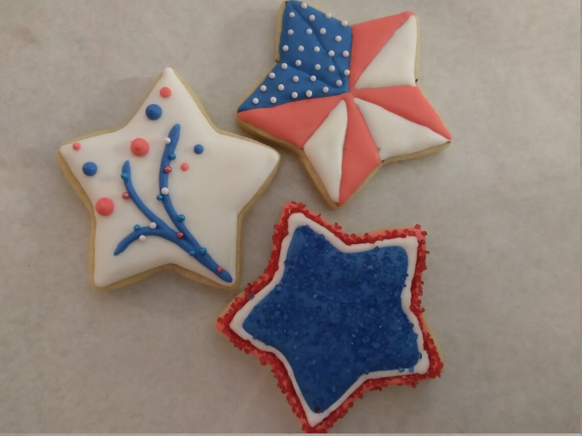 12 Count 4th of July/ Patriotic Cookies - Etsy