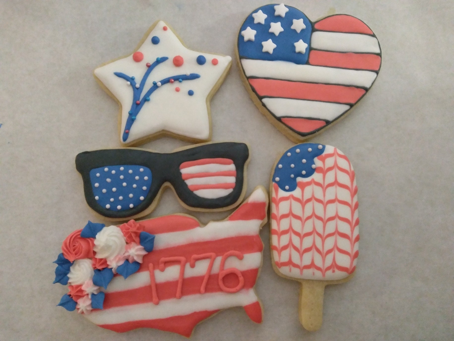 12 Count 4th of July/ Patriotic Cookies - Etsy