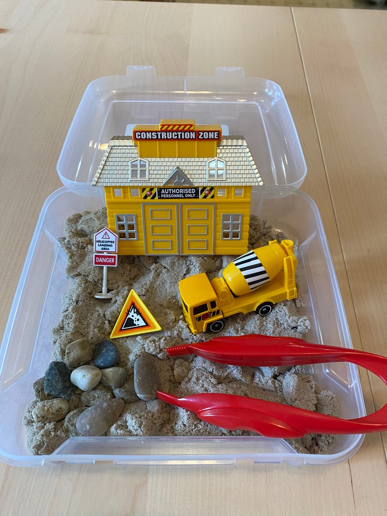 Construction Kinetic Sand Sensory Kit - Etsy