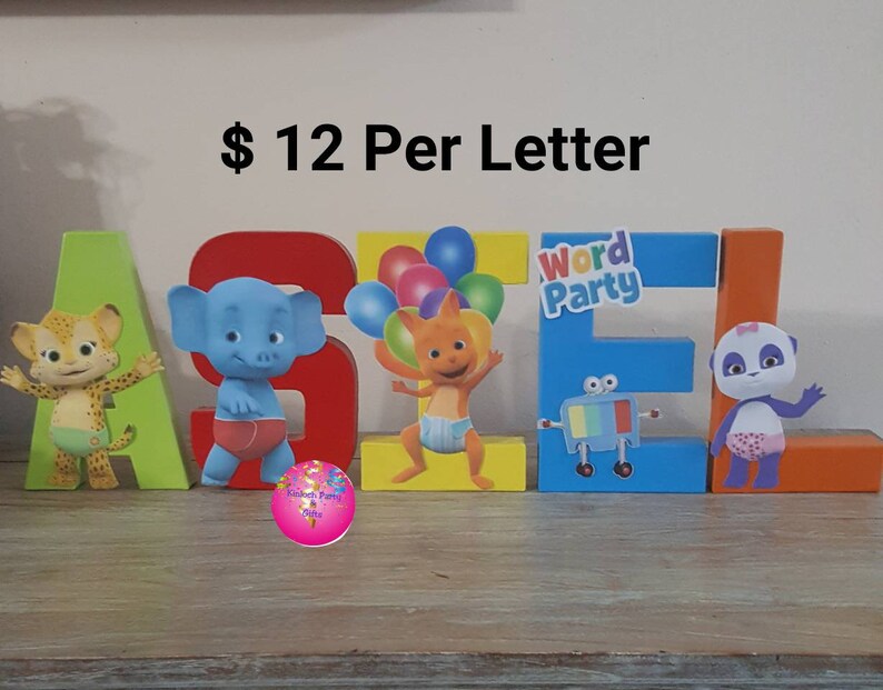 Word party birthday supplies-Word party letters-Word party | Etsy