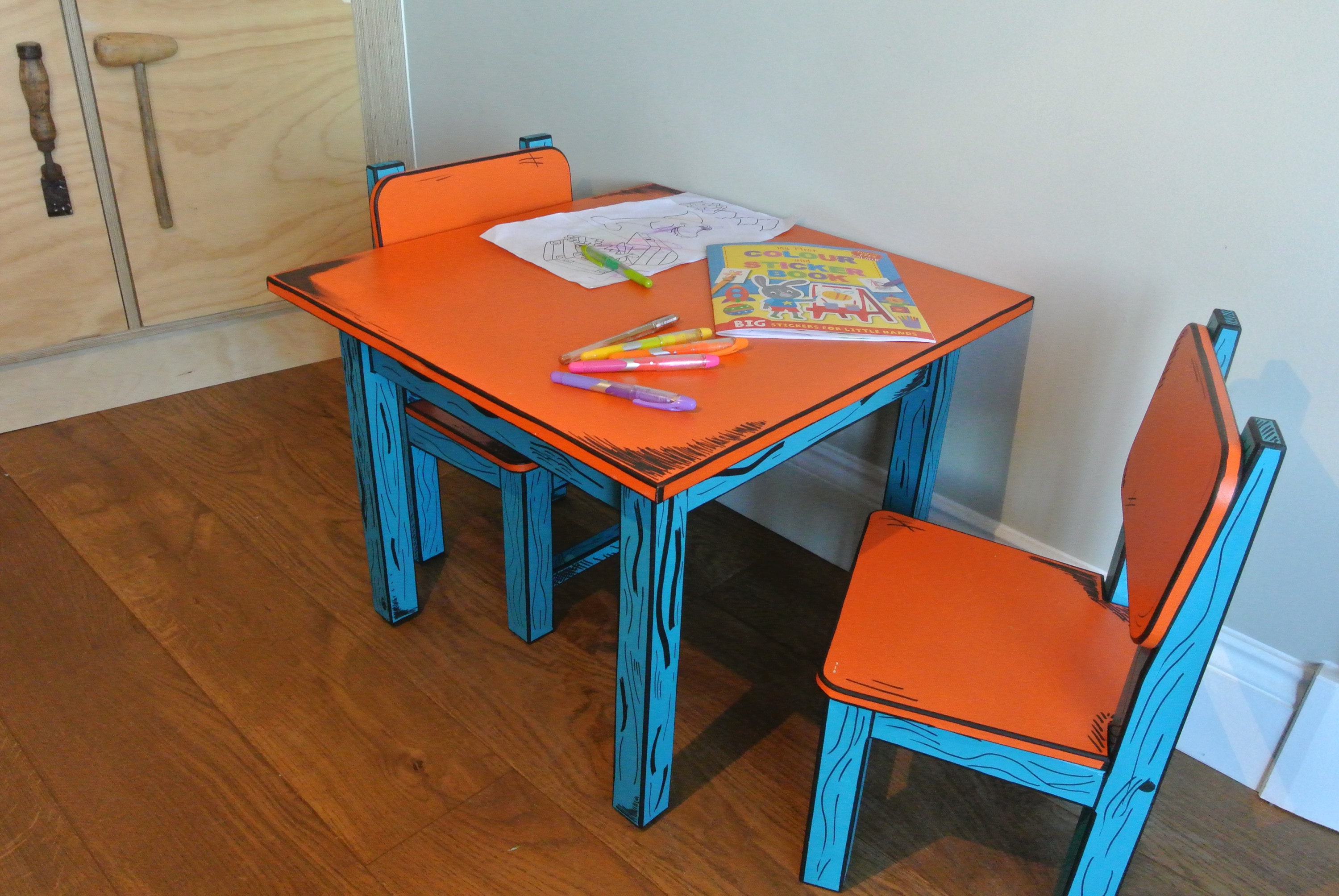 Hand Made Childrens Table and Chair Set, Kids Furniture, Wooden ...