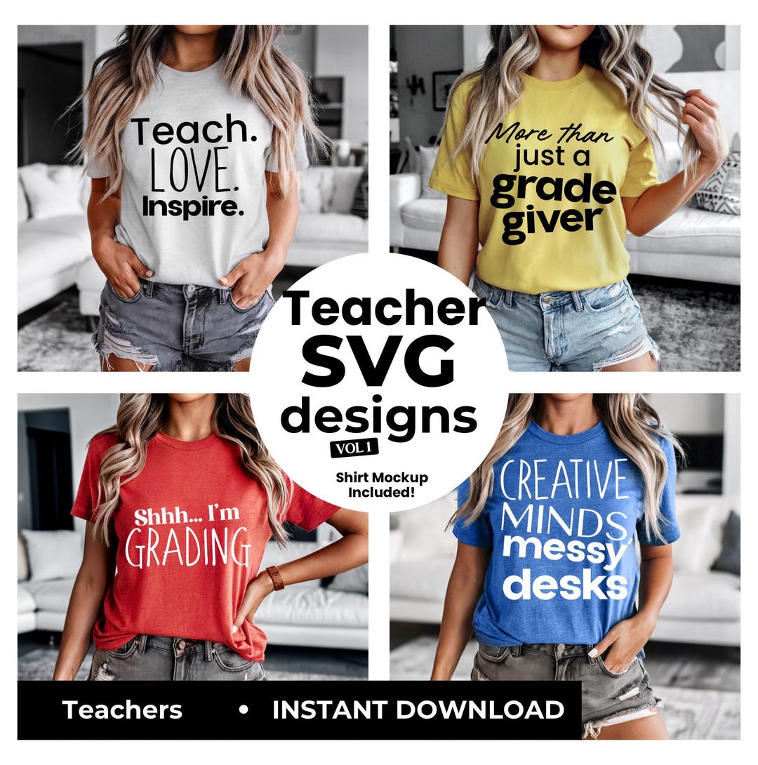Teacher SVG Bundle | 4 Funny Teacher Cut Files for Cricut & Silhouette ...