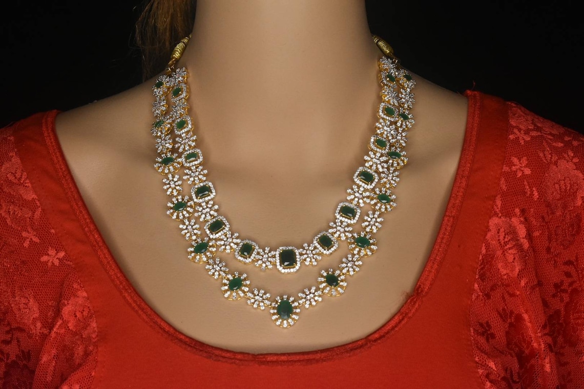 Indian American Diamond Necklace by Asp Fashion - Etsy