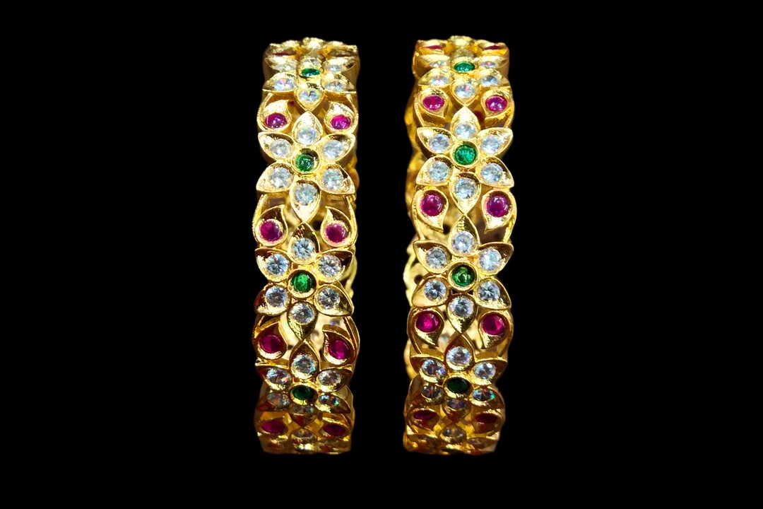 Indian Cz Bangles Set Bangles Pair by Asp Fashion - Etsy