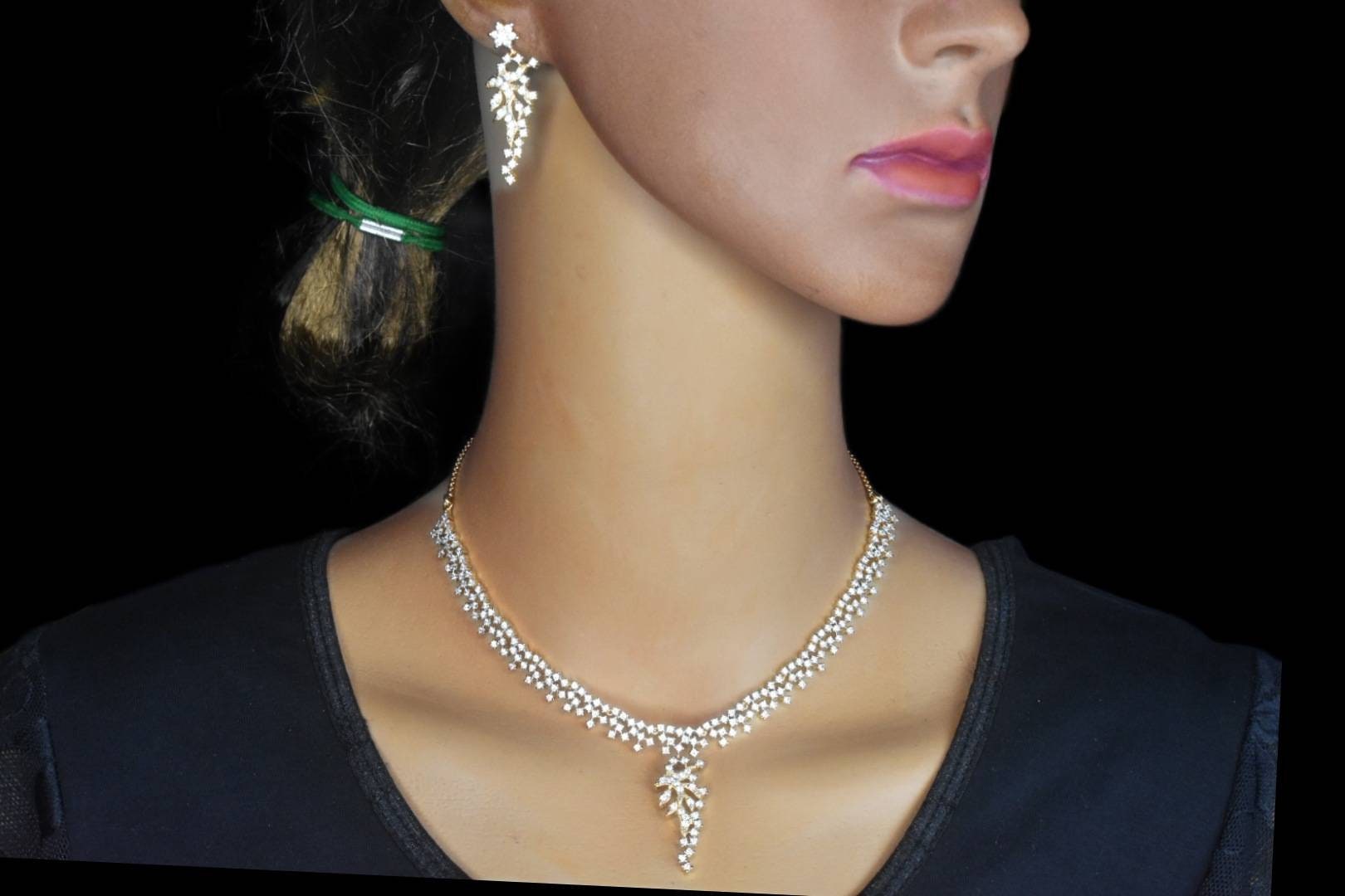 American Diamond Necklace/diamond Model Necklace/sawosrki - Etsy