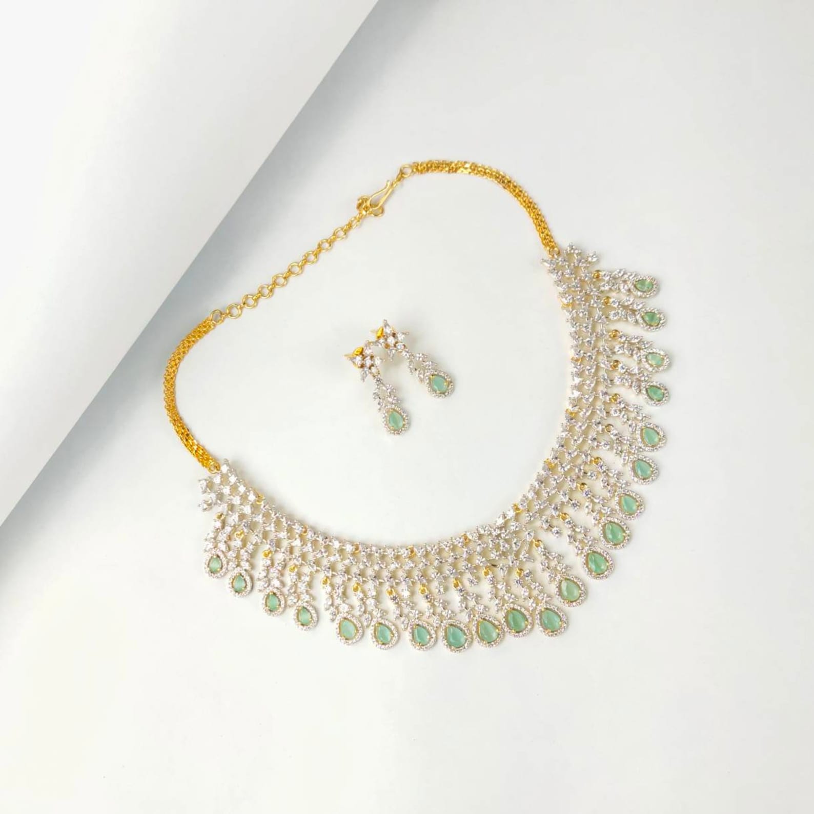 Indian Diamond Finished American Diamond Necklace With - Etsy