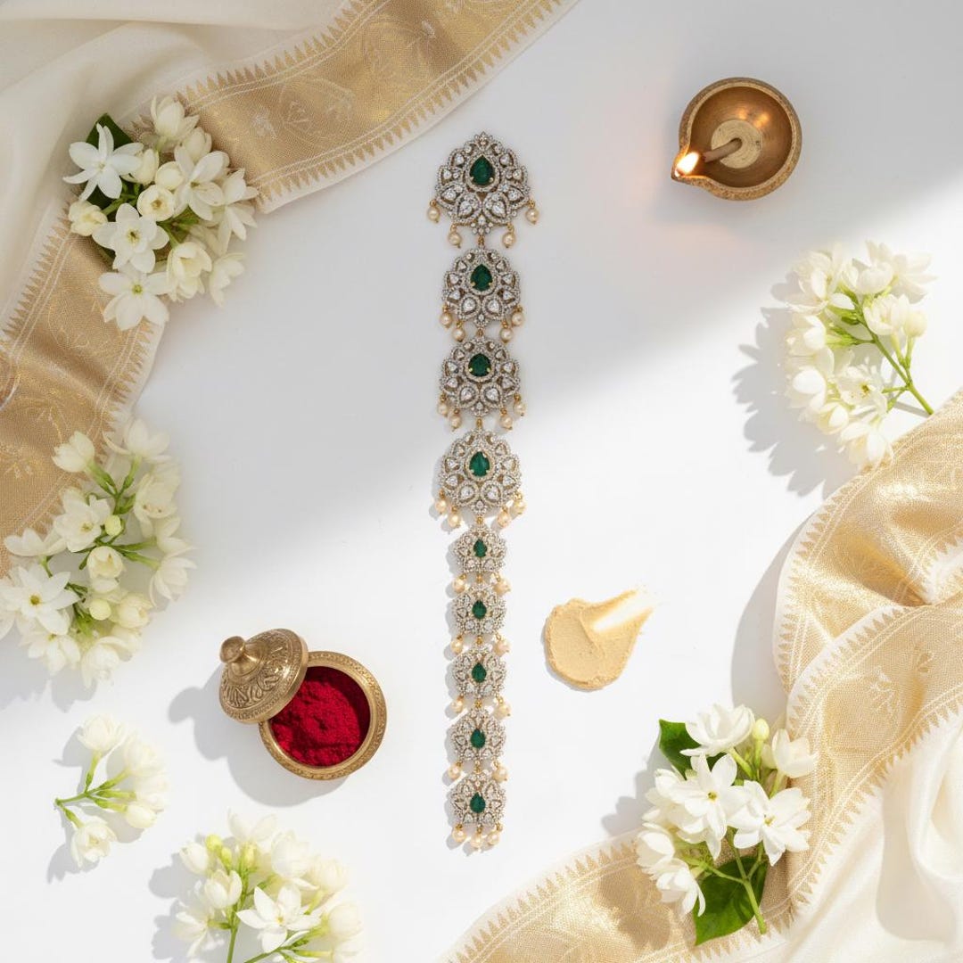 Diamond Jada Hair Jewellery - Traditional Temple Braid Ornament - Etsy