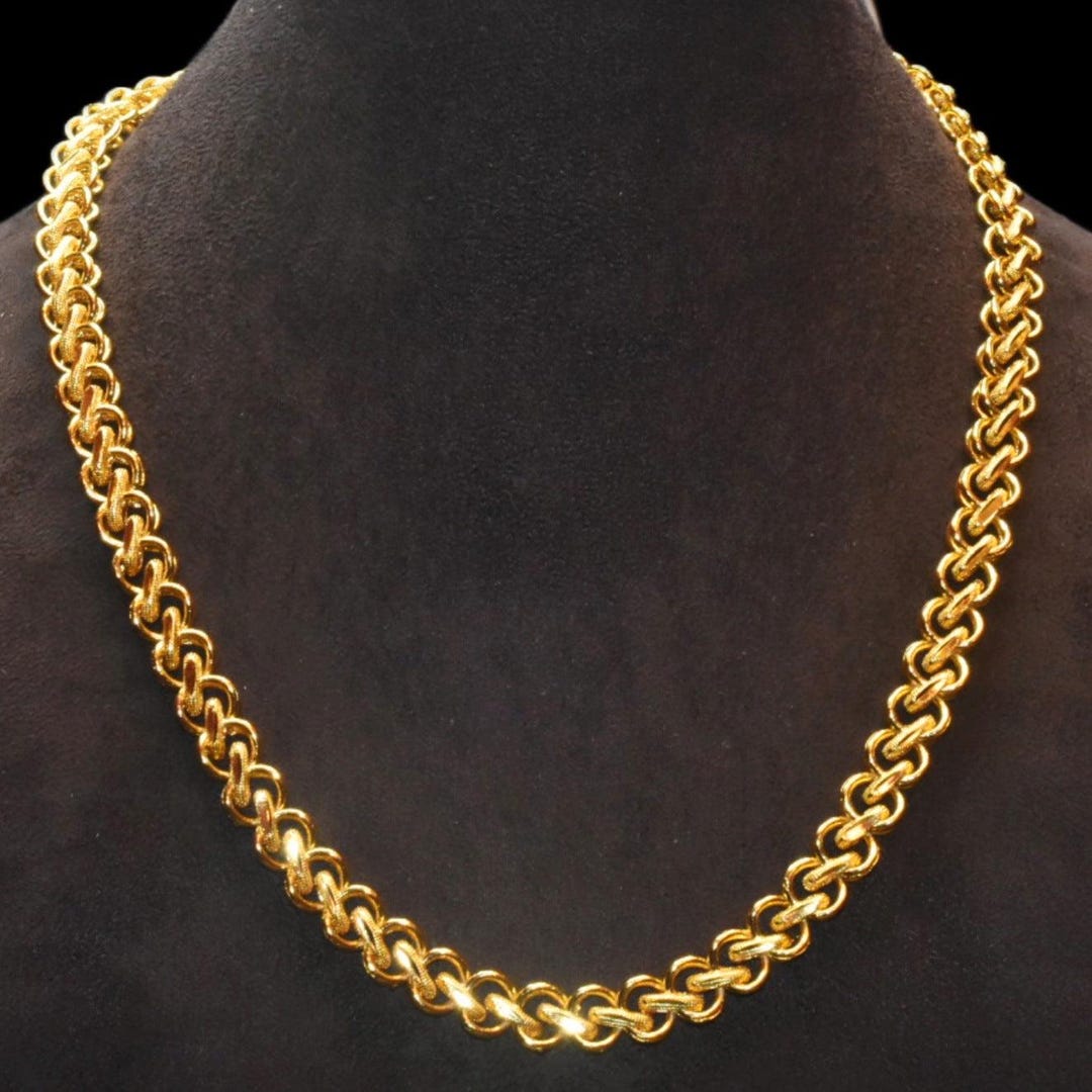24K Gold-plated Chain for Men - 24 Inch - Etsy